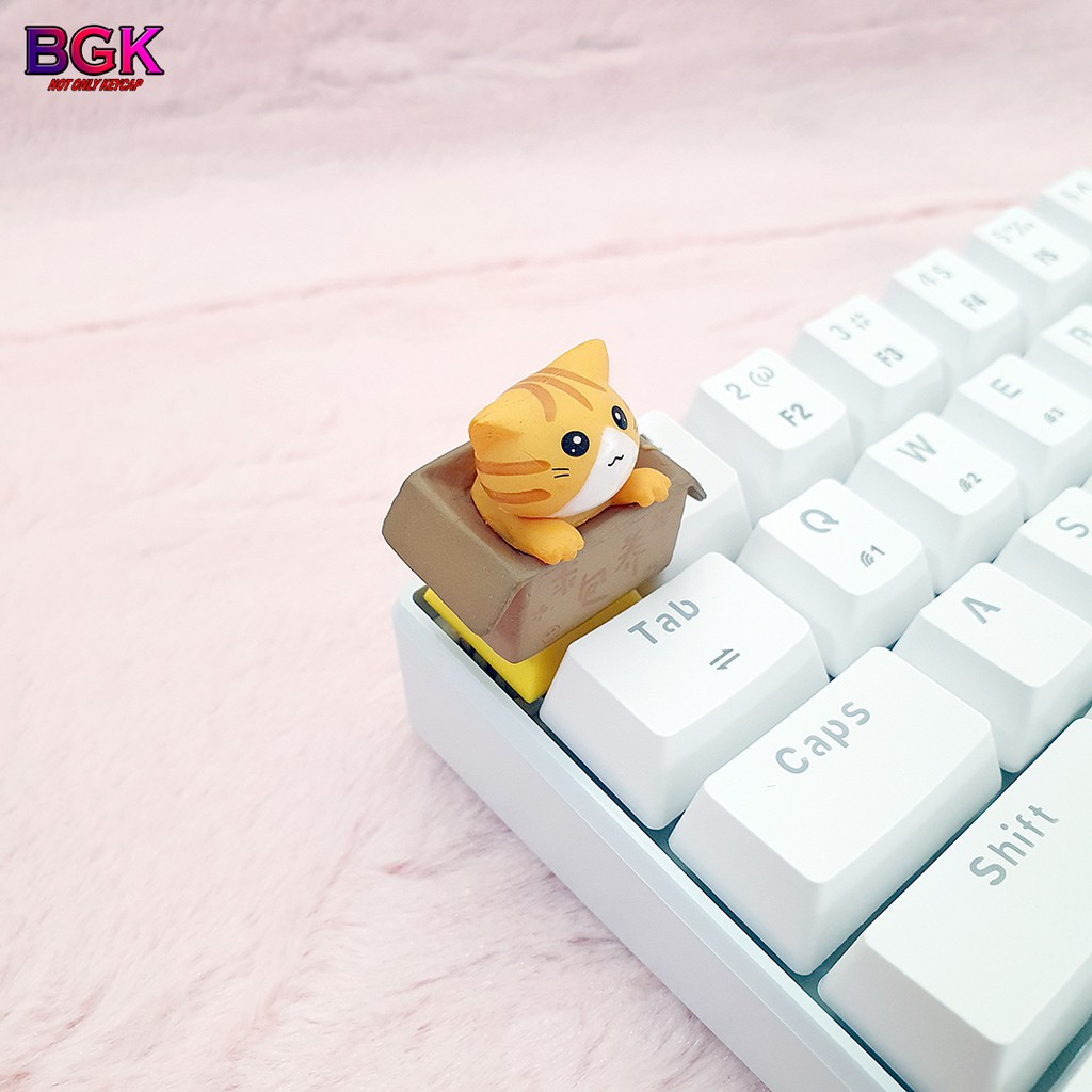 Keycap lẻ hình Mèo Con Trong Hộp siêu dễ thương Keycap Artisan | Shopee ...
