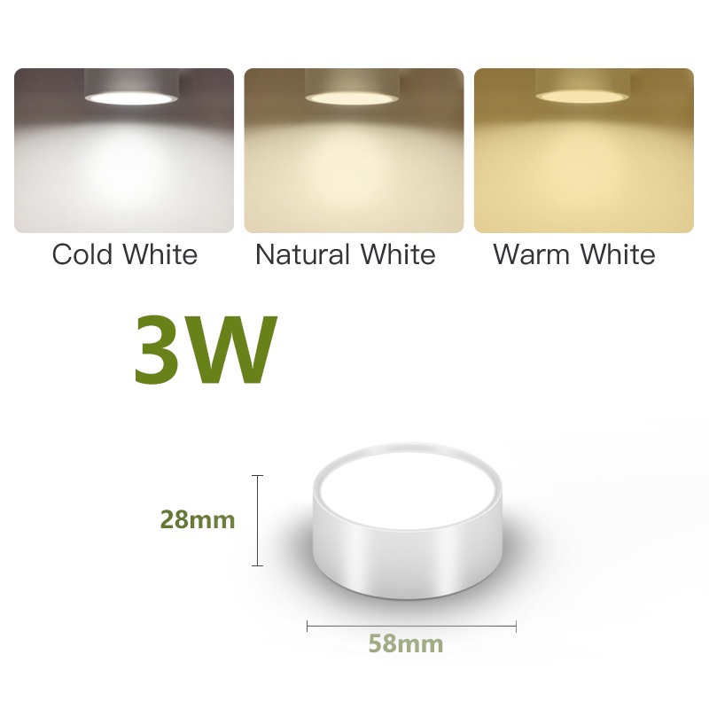 Đèn LED Downlight 5W 10W 15W Bảng Điều Khiển Đèn Trần Gắn Bề Mặt Điểm ...