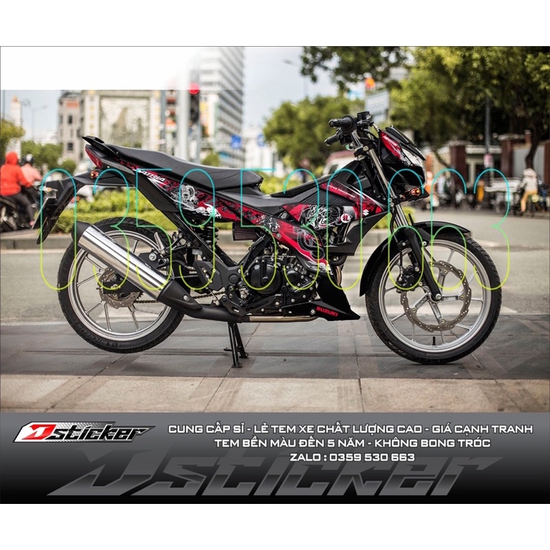 Tem rời Satria xe đen - tem Dragon Rồng đỏ | Shopee Việt Nam