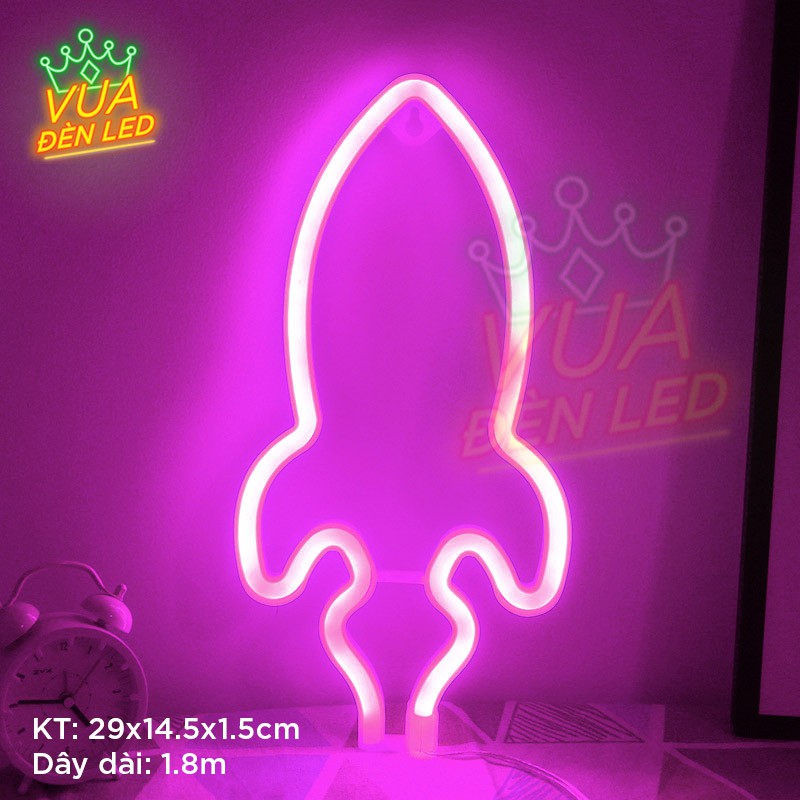 Đèn led neon trang trí phòng ngủ VUA ĐÈN LED treo trường đa dạng kiểu dáng màu sắc, tặng móc ...