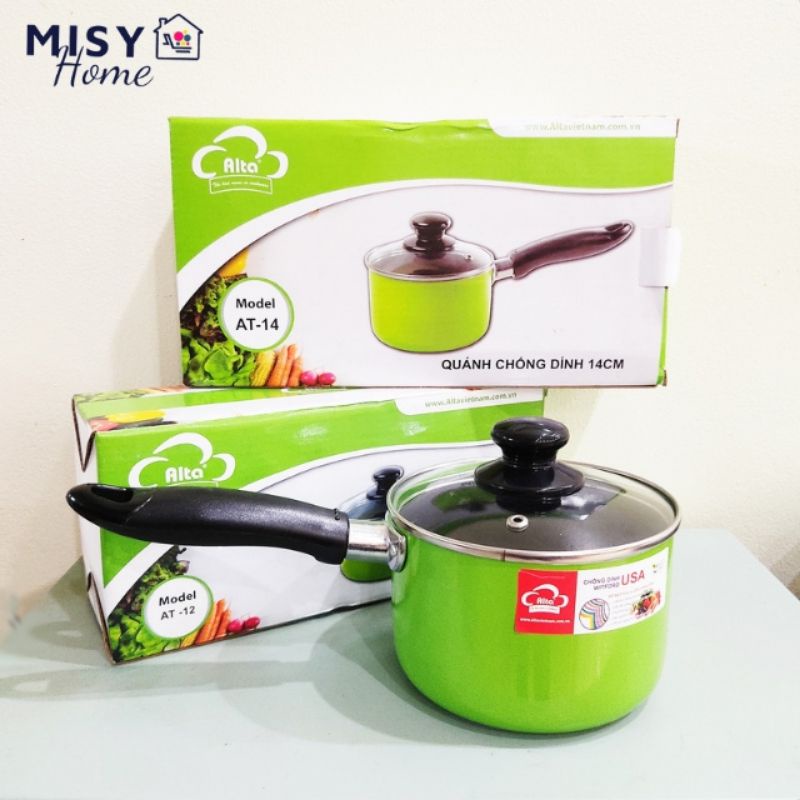 Quánh nồi chiên sâu lòng chống dính vung kính xoong quấy bột nấu cháo cho bé ăn dặm nấu mì Alta ...