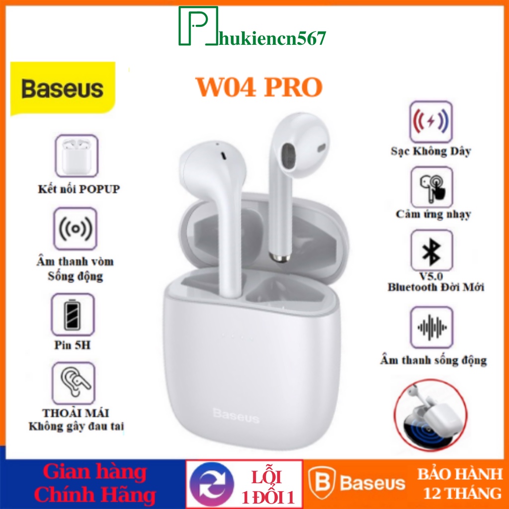 Tai nghe không dây baseus W04 Pro bản sạc không dây chính hãng- Tai ...