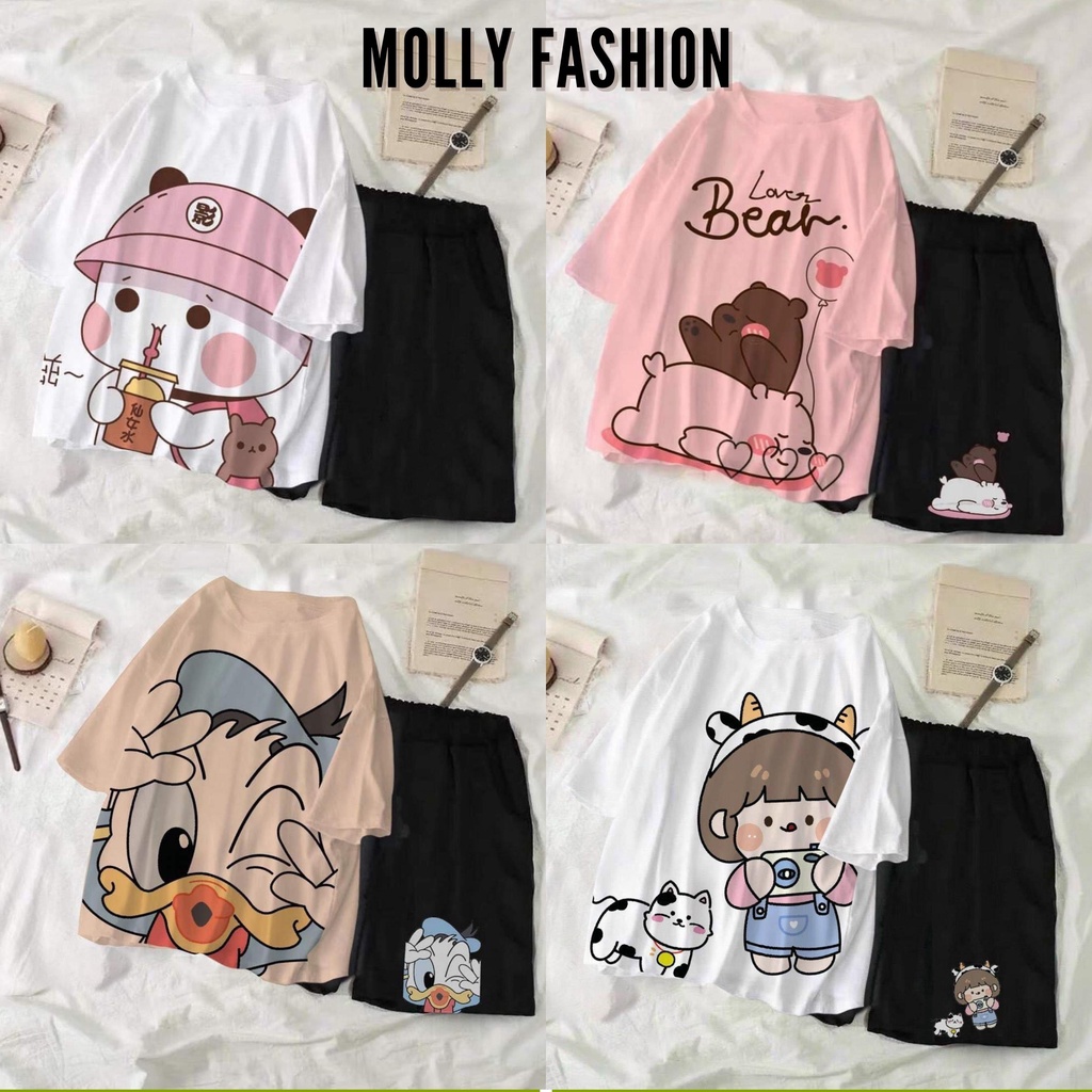 Đồ bộ nữ mặc nhà BST03 đồ bộ nam hoạt hình bigsize đi biển Freesize Molly Fashion | Shopee Việt Nam