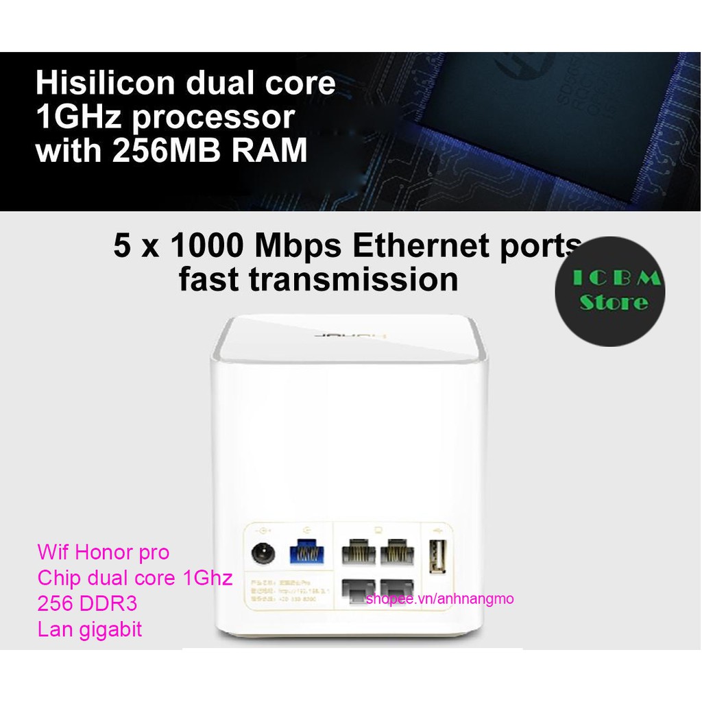 Wifi router Huawei Honor pro tốc độ cao AC1200, AX3000 Lan gigabit ...
