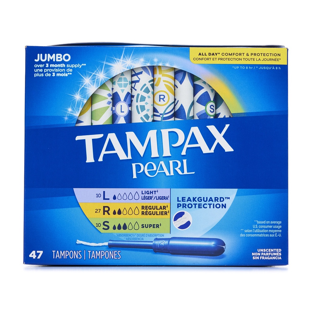 Băng Vệ Sinh Tampon Tampax Pearl Jumbo 47-50 Chiếc | Shopee Việt Nam