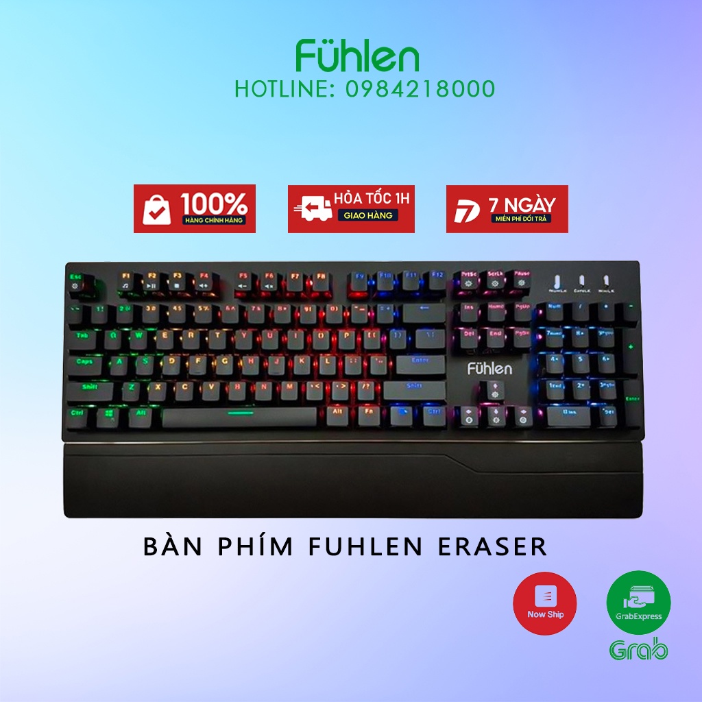 Bàn phím cơ Gaming Fuhlen Eraser - Fuhlen E - Led Rainbow - Chính hãng ...