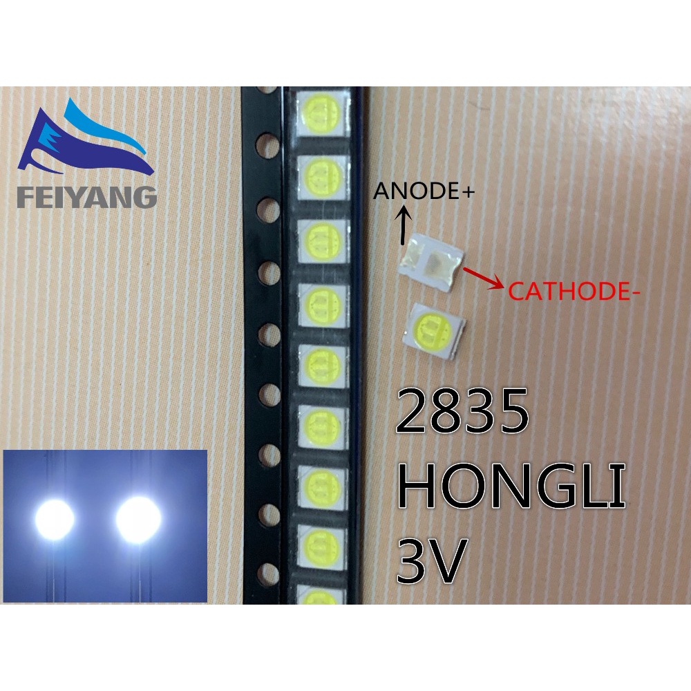 Set 50 đèn LED HONGLI 3528 2835 1210 1W 3V chuyên dùng gắn sau tivi ...