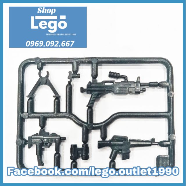 Xếp hình bộ 3 Súng máy M240 IMI NEGEV - Uzi Swat - M16 Quân đội Mỹ Army ...