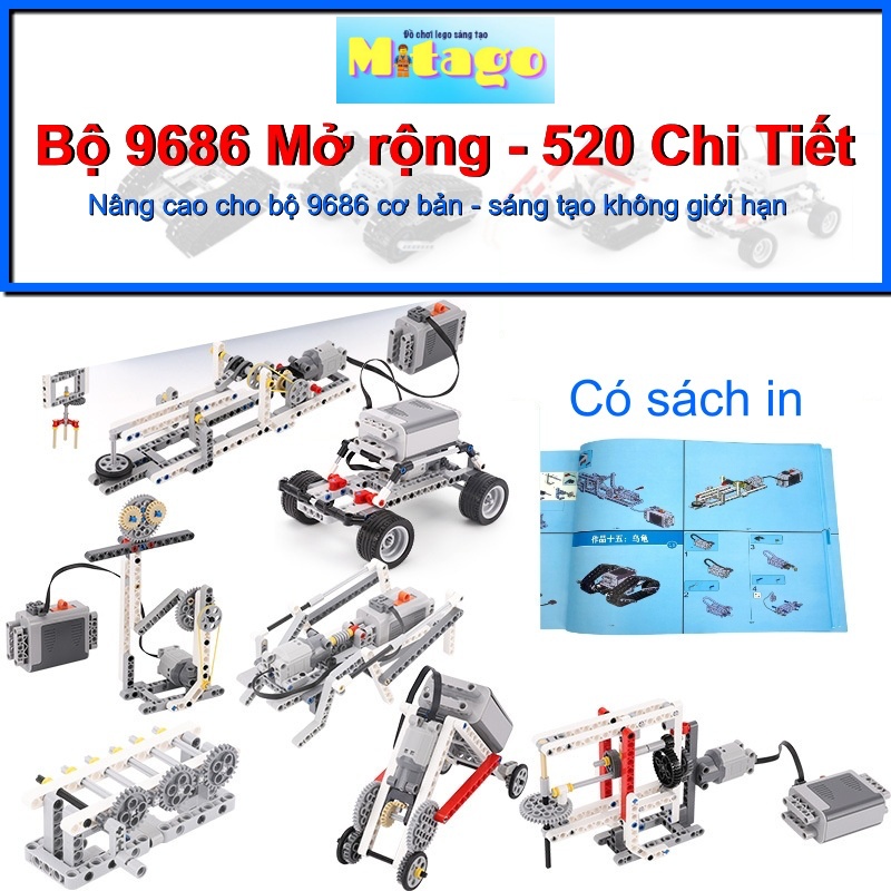 Bộ lắp ráp Kỹ Thuật 9686 Kỹ sư cơ khí nhiều mảnh ghép chuẩn STEM STEAM phát triển tư duy sáng ...