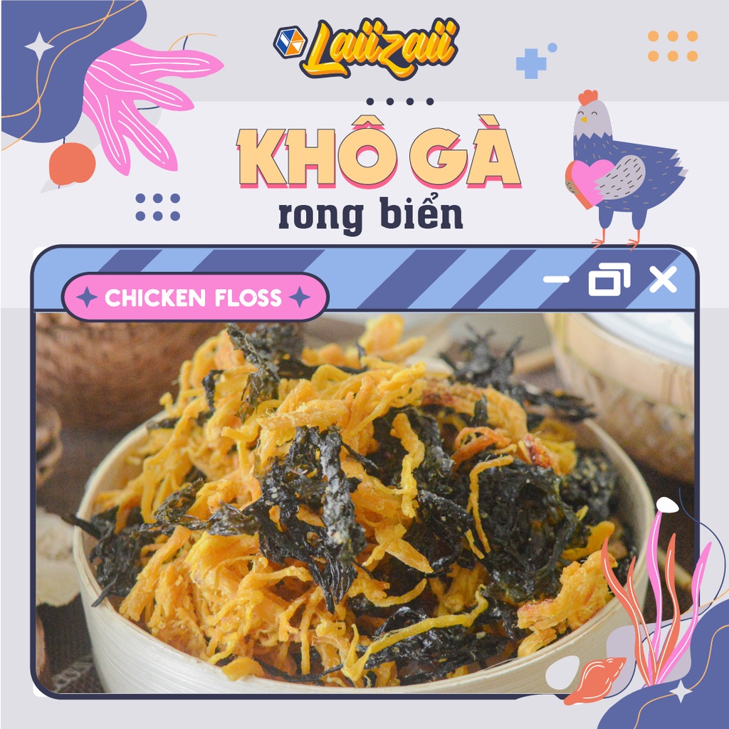 Hộp khô gà rong biển Laiizaii (500 gram) - Đồ ăn nhanh ngon lành, chất ...
