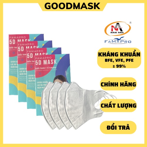 Khẩu trang y tế kháng khuẩn 5D mask famapro hộp 10 cái | Shopee Việt Nam