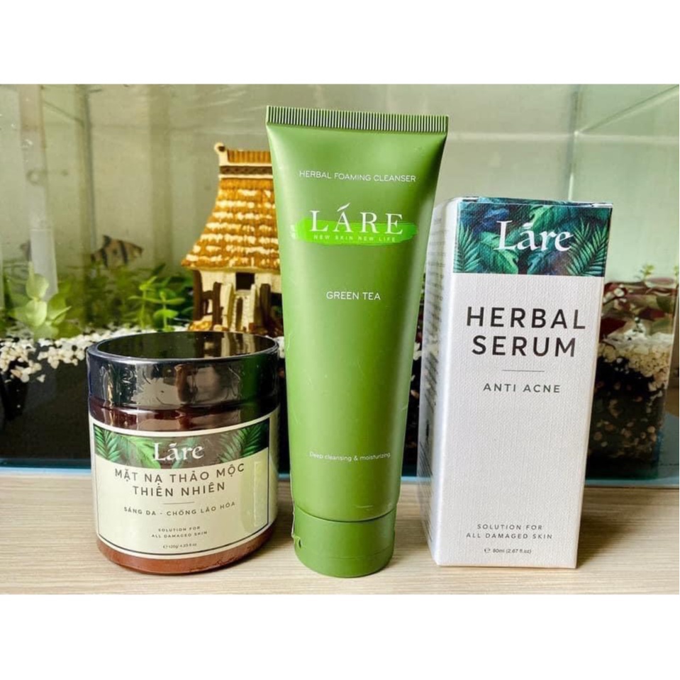 COMBO BỘ 3 THANH DƯỢC LARE ( serum 50ml+mask trắng da 120gr+ srm 120gr ...