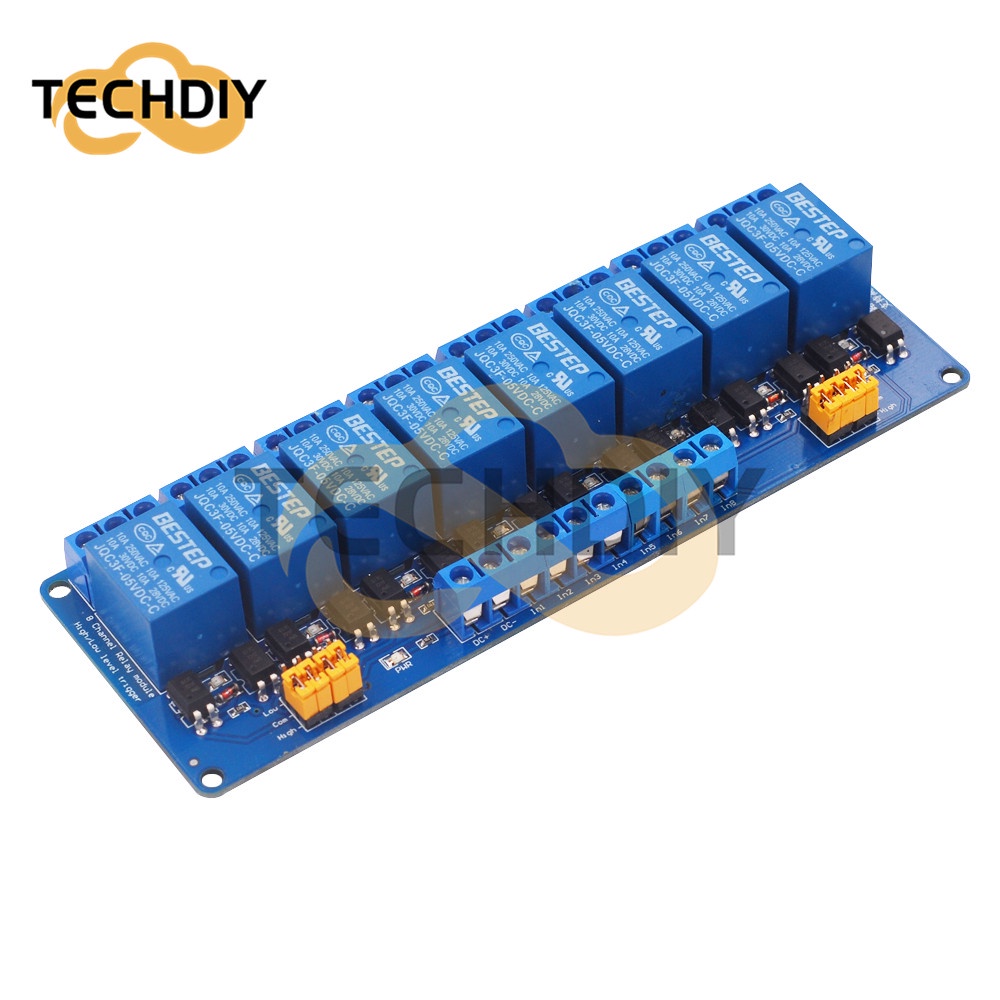Mô Đun Rơ Le DC 5V 12V 24V 8 Kênh Kích Hoạt Mức Cao Và Mức Thấp Cho ...