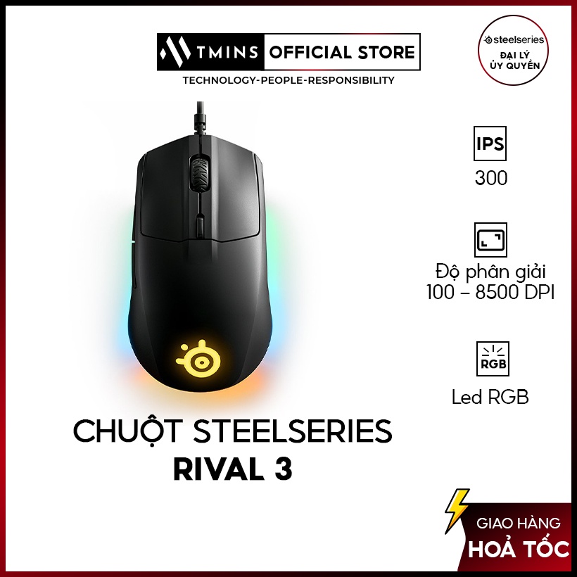 Chuột SteelSeries Rival 3 Bảo Hành Chính Hãng 12 tháng | Shopee Việt Nam