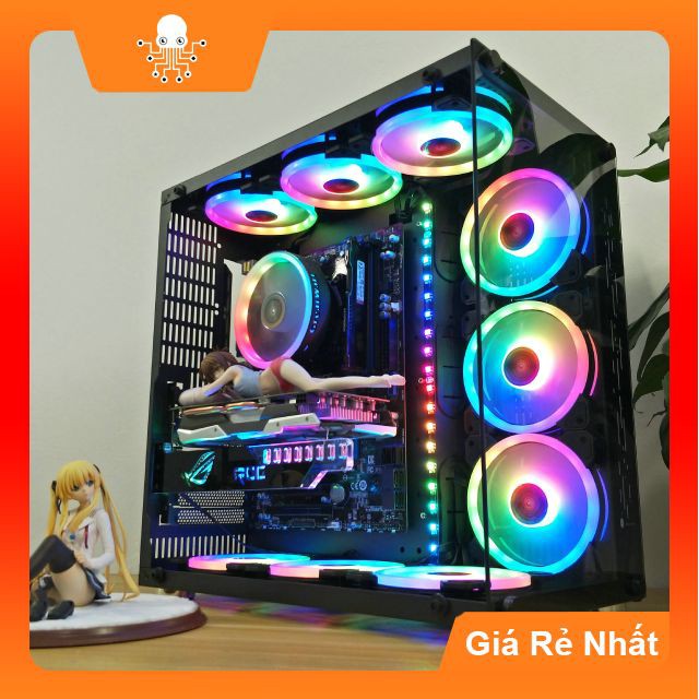 Quạt tản nhiệt fan case 12cm CoolMoon CoolMon dual ring led RGB ...