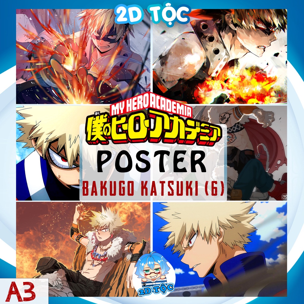 Ảnh poster A3 Bakugo Katsuki (6) Anime Manga Boku no Hero Academia chất ...