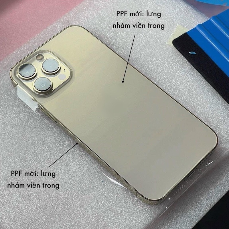 [ Đã có iP 15 ] Miếng dán PPF lưng nhám viền bóng chống va đập dành cho ...