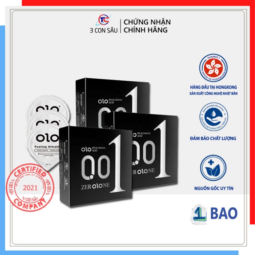 Bao Cao Su Kéo Dài Thời Gian Siêu Mỏng OLO 001 Feeling Ultrathin Đen,Nhiều Gel Bôi Trơn, hộp 1 ...