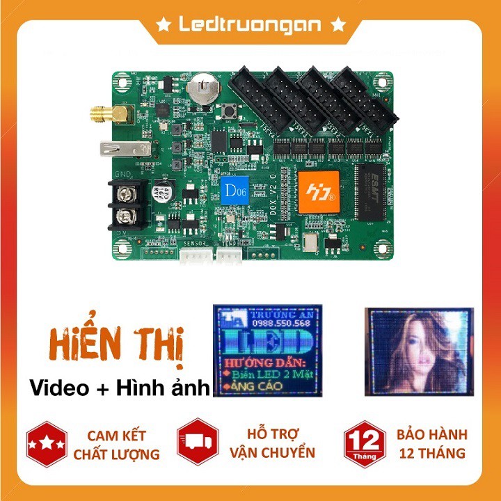 Card HD D16, mạch điều khiển led ma trận module full color | Shopee Việt Nam
