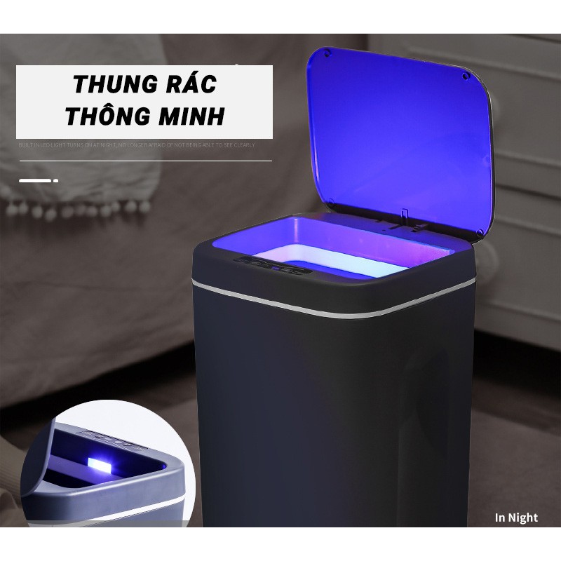 (3 cách mở) Thùng rác thông minh cảm ứng tự động mở khi tới gần tiện ...