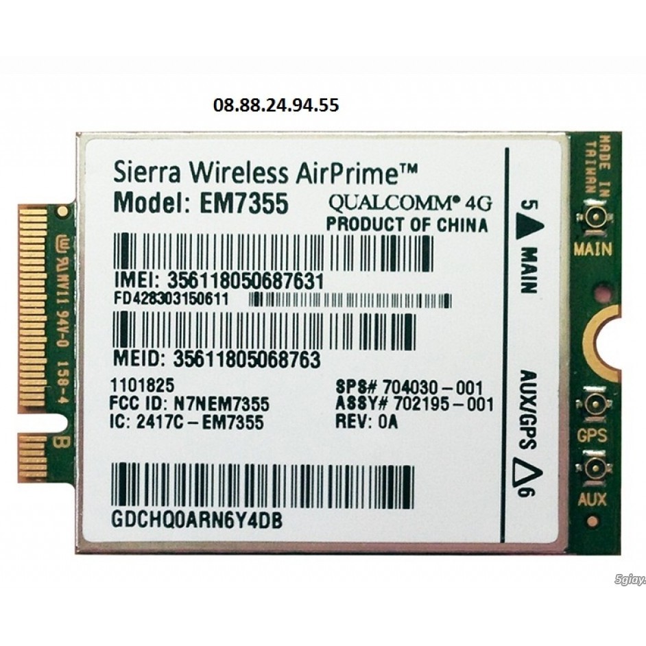 Card WWAN EM7355 thu bắt sóng 3G/4G/LTE cho laptop - Sierra Gobi 5000 ...