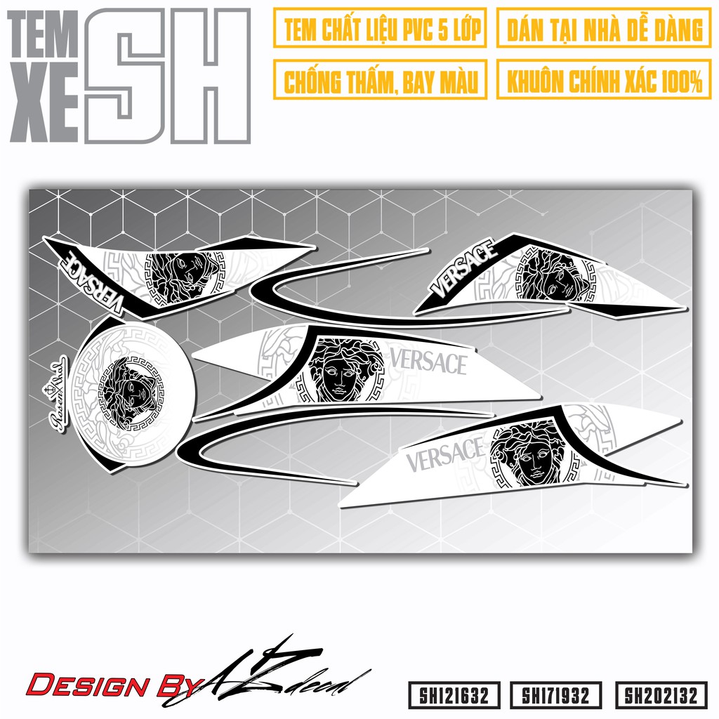 Tem Rời Dán SH 2012 - 2022 Mẫu Versace | SH32 | Decal Chế Chống Nước ...