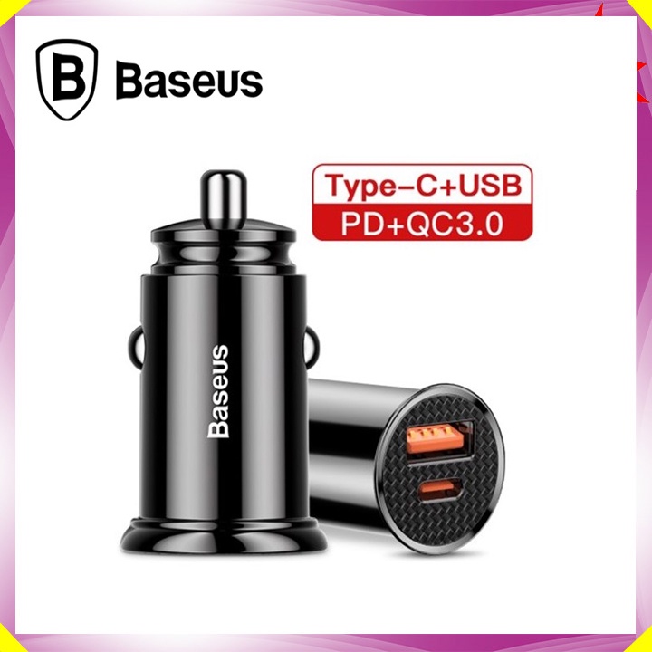 Tẩu sạc nhanh đa năng Baseus CCALL-AS01 tích hợp Type-C và USB Công suất: 30W - Bảo Hành Chính ...