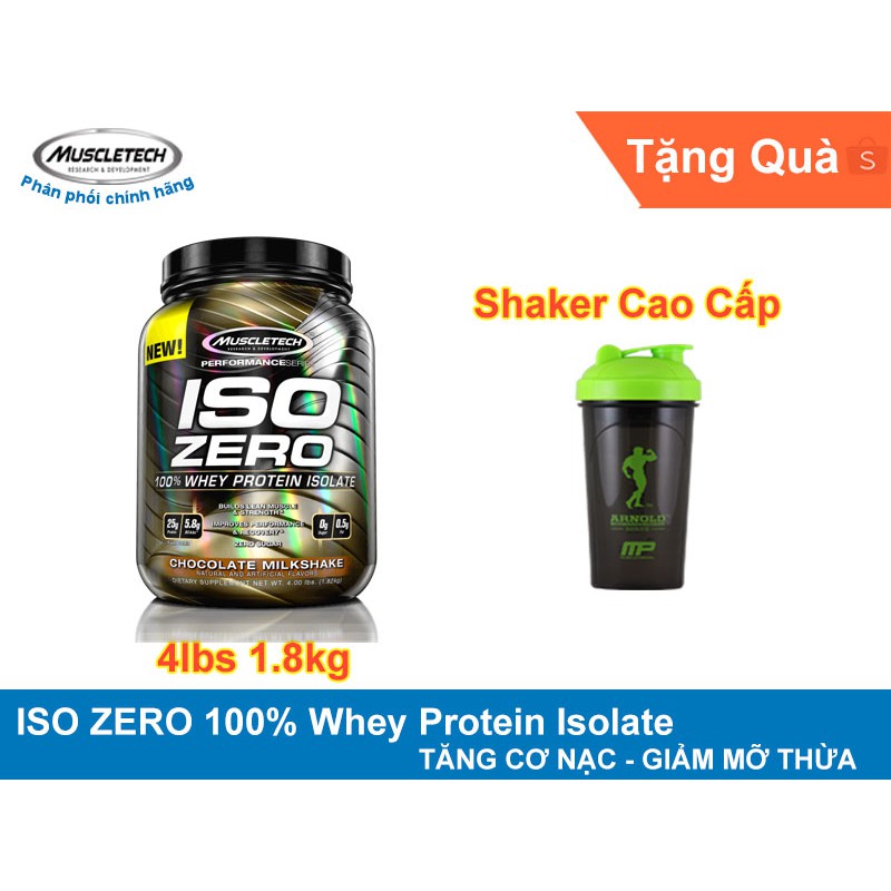 (Có Quà) MuscleTech Iso Zero Hộp 4lbs (1.8kg) - Hương Sô Cô La + Quà ...