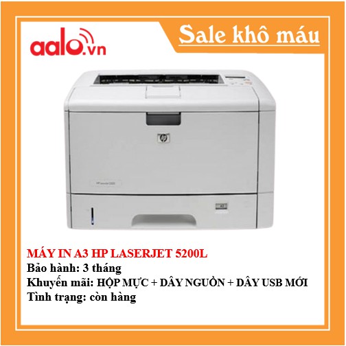 MÁY IN A3 HP LASERJET 5200L - KÈM HỘP MỰC , DÂY NGUỒN , DÂY USB MỚI ...