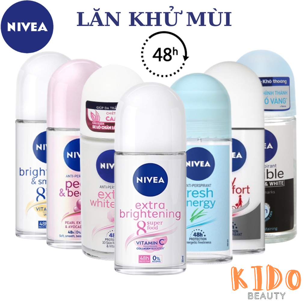 Lăn Khử Mùi Nữ NIVEA Ngọc Trai/ Extra Whitening/ Nha Đam/ Black White ...