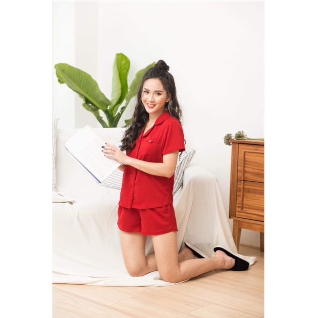 Bộ lụa Bambi viền bèo | Shopee Việt Nam