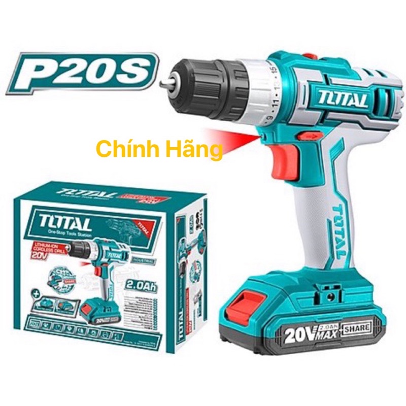TOTAL Máy khoan dùng pin Lithium 20V TDLI20024 (Cam kết chính hãng 100% ...