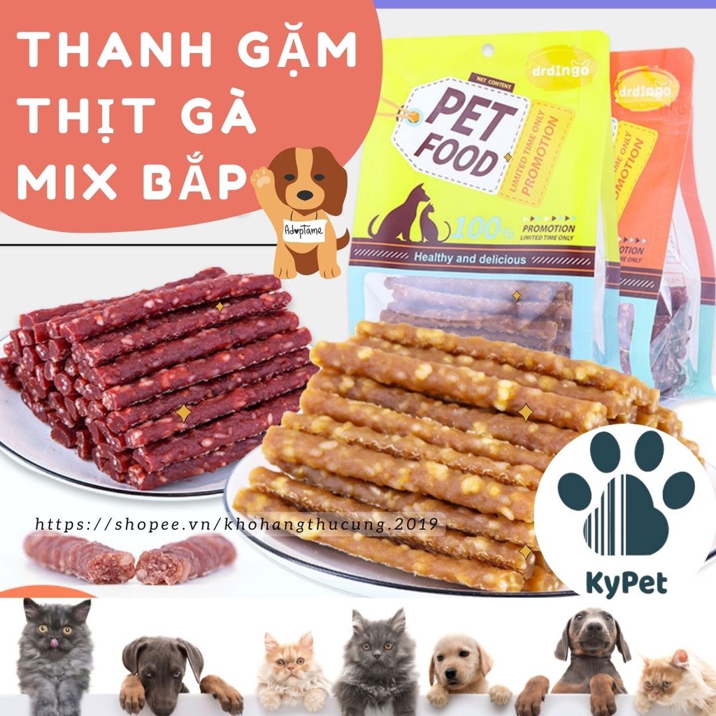 Thanh gặm bắp mix thịt vịt thịt gà dành cho chó 400g snack thưởng cho ...