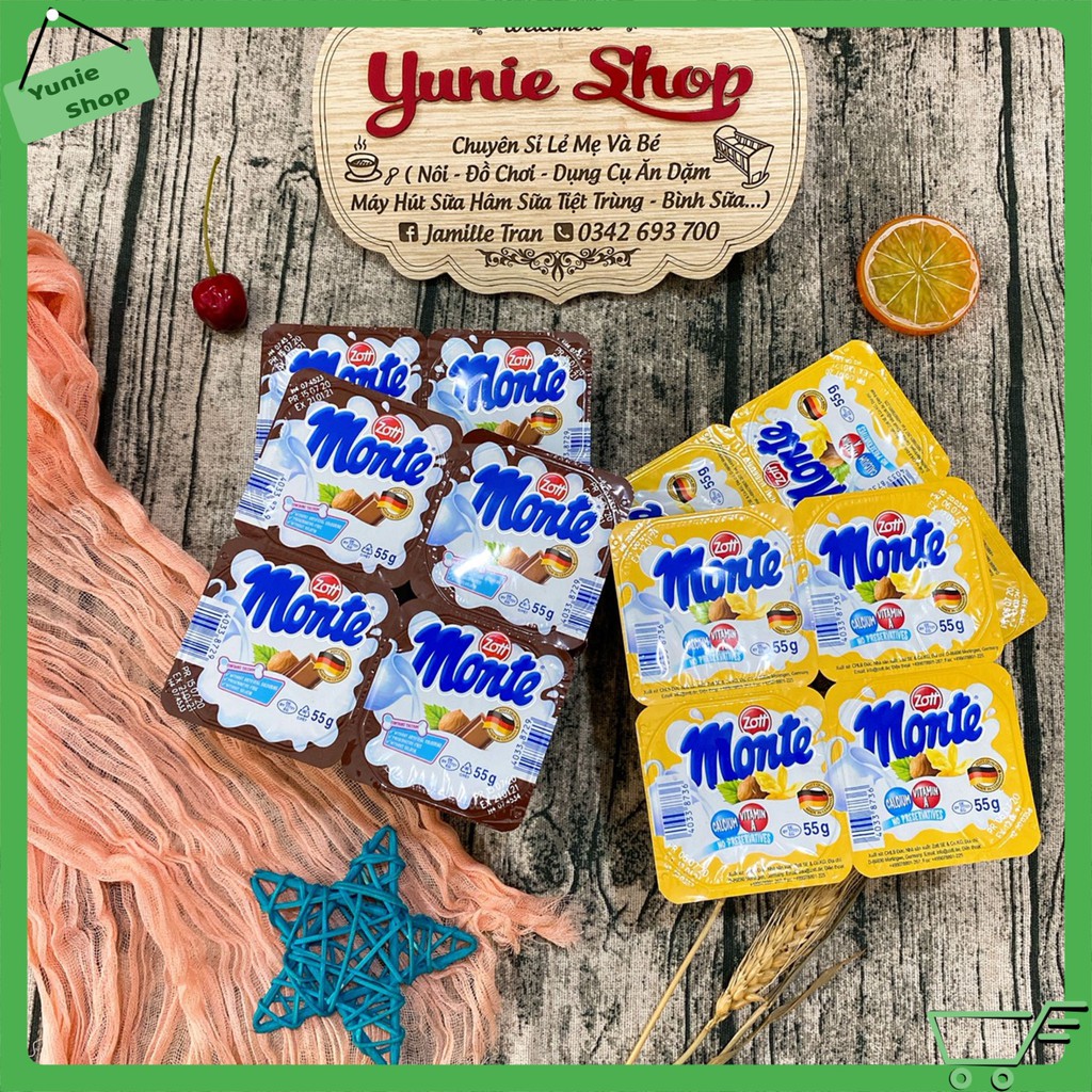 [Date 2024 ]Váng Sữa MONTE vị Vani Socola vỉ 4 hộp | Shopee Việt Nam