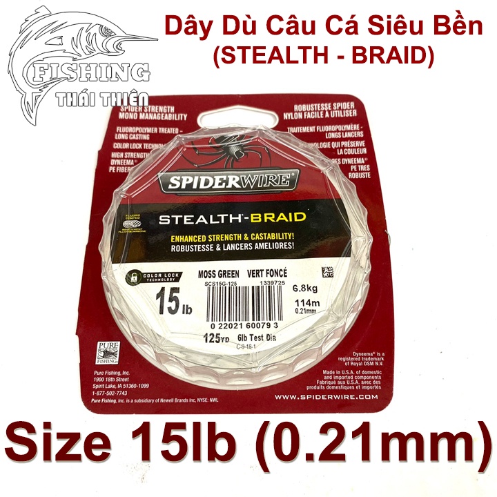 Dây Dù Câu Cá Siêu Bền Spider Wire STEALTH - BRAID Made In USA Cuộn ...