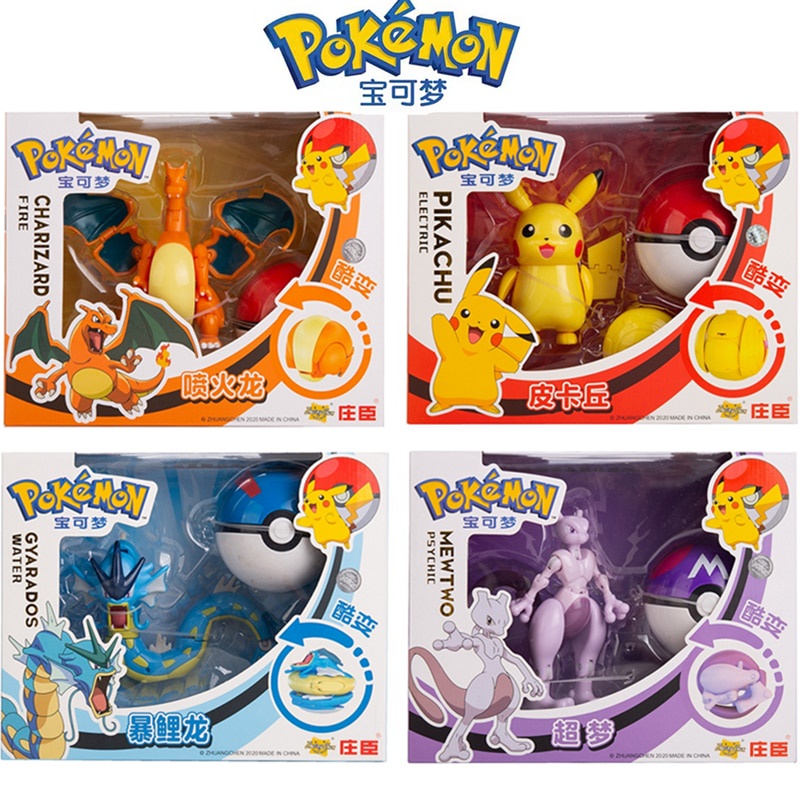 Pokemon Action Figure biến hình nhân vật Anime đồ chơi Pikachu ...