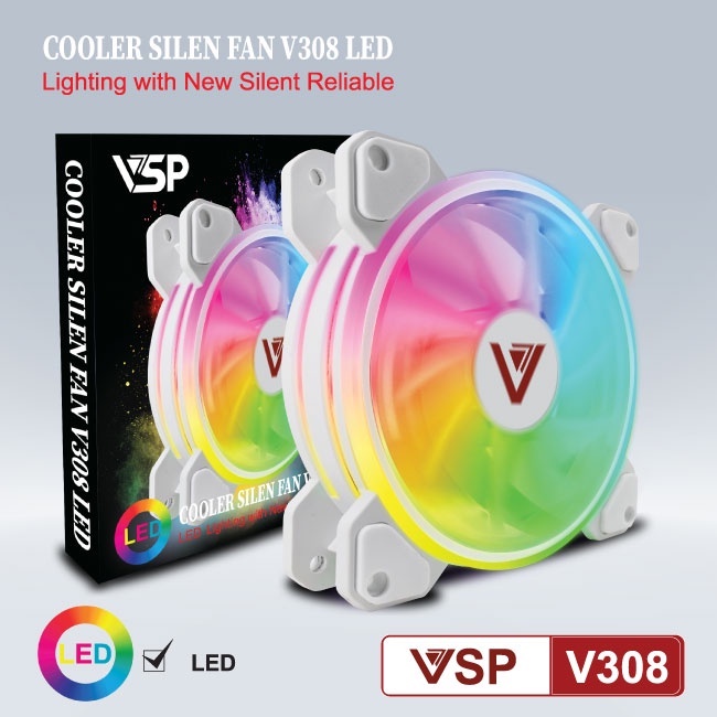 Fan case 12cm Led ARGB VSP V308 (Màu trắng) | Shopee Việt Nam