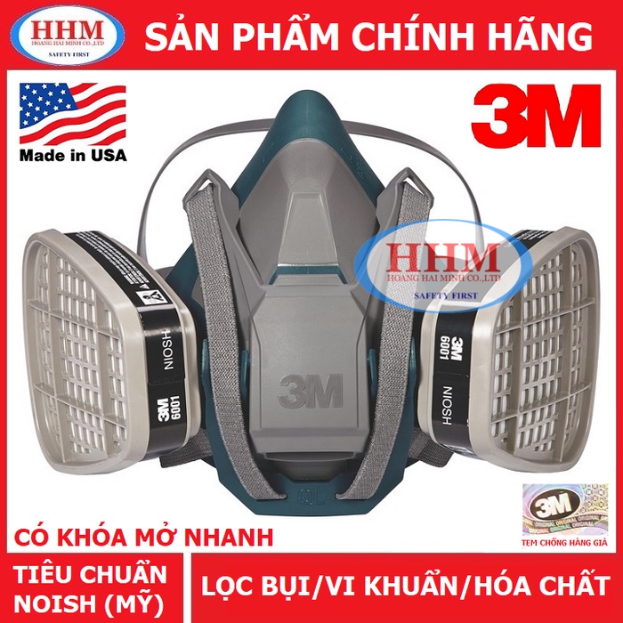 Mặt nạ nửa mặt 3M 6502 và phin lọc bụi 3M 6001 | Shopee Việt Nam