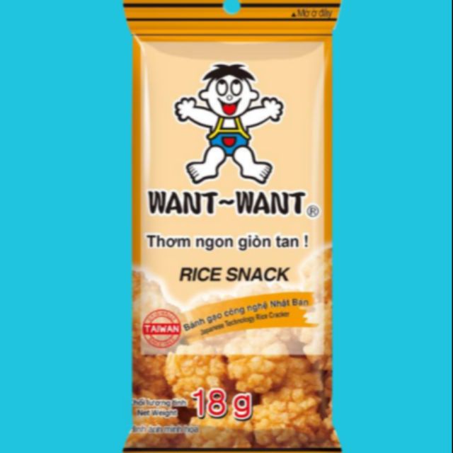 BÁNH GẠO ĐÀI LOAN WANT WANT RICE SNACK 18G | Shopee Việt Nam