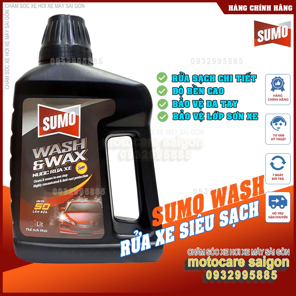 Nước rửa xe SUMO Wash Wax 1L Hàng chính hãng | Shopee Việt Nam