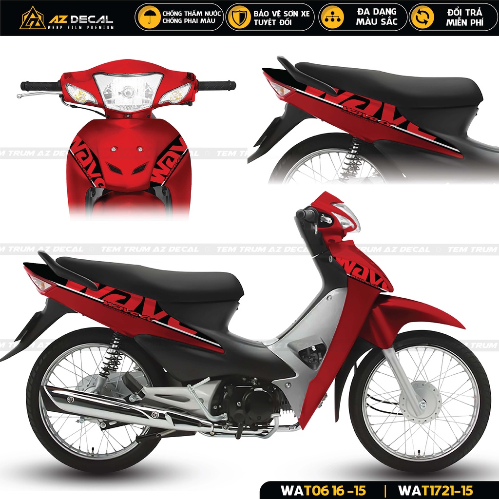 Tem Xe Wave Thiết Kế Chữ Cách Điệu Cực Chất | WAT-15 | Tem Trùm Wave A ...