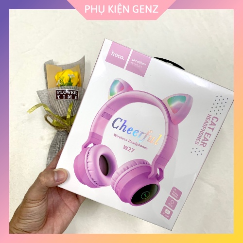 [CHÍNH HÃNG] Tai Nghe Bluetooth Chụp Tai Hoco W27 Tai Mèo Có Đèn LED ...