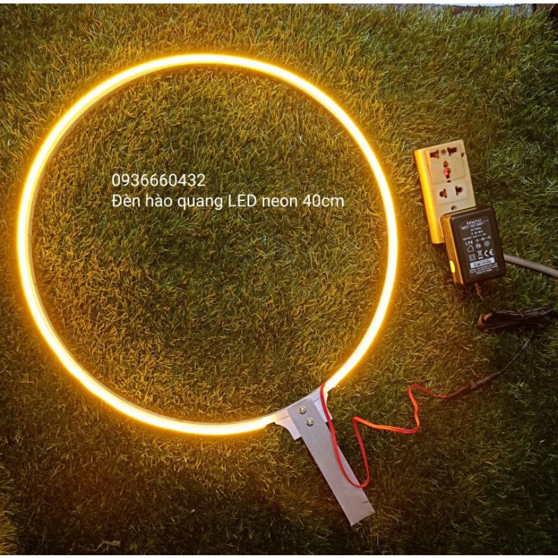 Đèn LED neon hào quang ánh sáng vàng, trắng đường kính 40cm trang trí ...