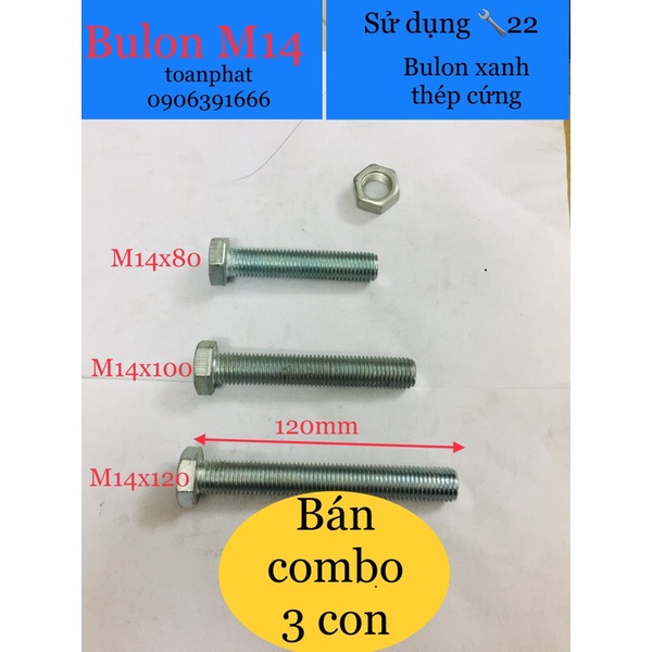 3 con bulon+ tán M14| size M14x80mm/ M14x100mm/ M14x120 mm | Shopee ...