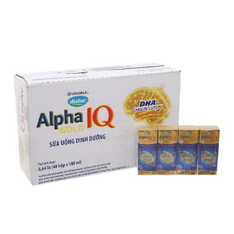 Sữa bột pha sẵn Dielac Alpha Gold IQ -Thùng 48 hộp 180ml | Shopee Việt Nam