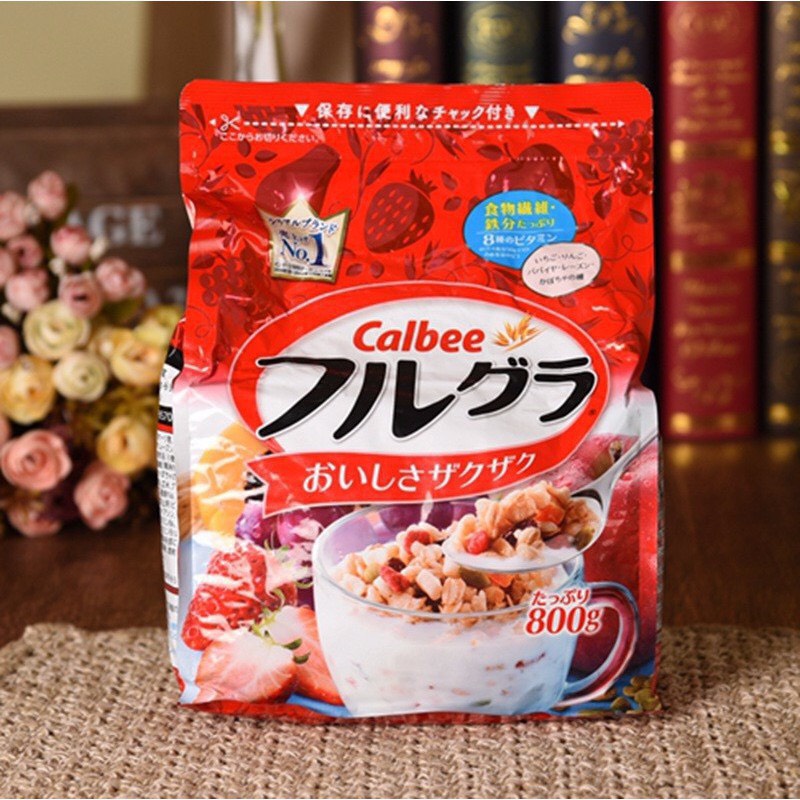 Ngũ Cốc Calbee vị Trái Cây gói đỏ 750g hàng Nhật Bản | Shopee Việt Nam