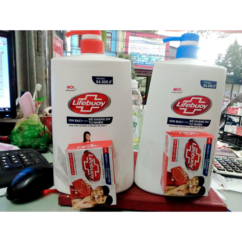 ( Quà Tặng)SỮA TẮM LIFEBUOY CHAI 1.1kg tặng kèm 1 bánh xà Bông Lifebuoy ...