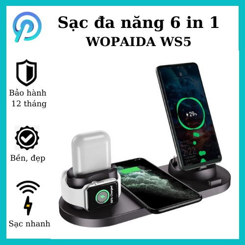 Bộ Sạc Đa Chức Năng 6 IN 1 WOPAIDA WS5 [BH 12 tháng ] - Sạc Nhanh, Đa ...