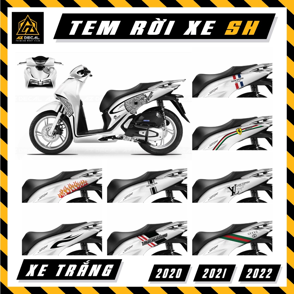 Tem Xe SH Trắng Đời 2020 - 2021 - 2022 Đẹp Nhất | Team Decal Hình Dán ...