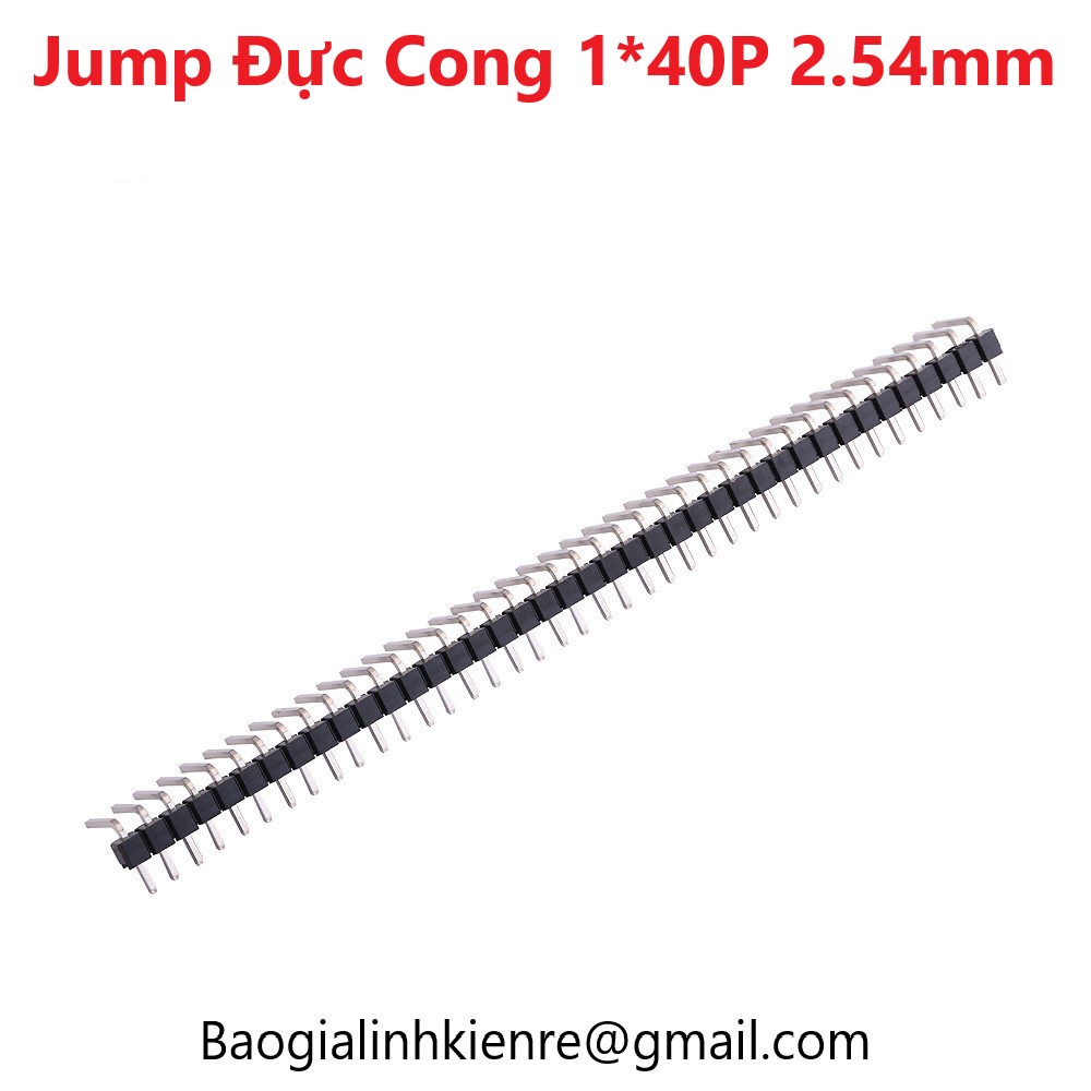 Thanh Jump Đực Đơn Cong 1*40P 2.54mm, 1 hàng 40 chân, khoảng cách giữa 2 chân là 2.54mm, vuông ...